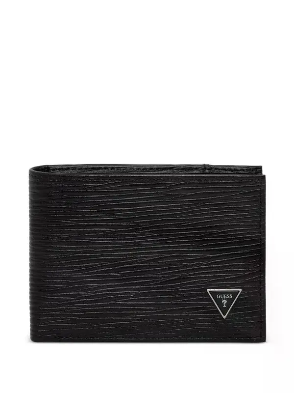 Guess Milano Logo-plaque Textured Wallet - Black