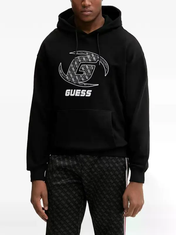 Guess Logo Print Drawstring Hoodie