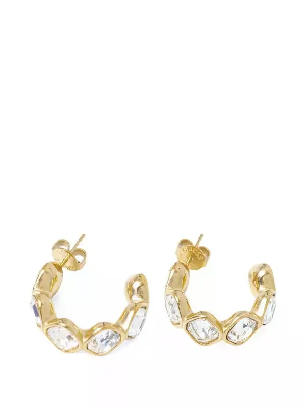 Guess Crystal-embellished Hoop Earrings - Gold