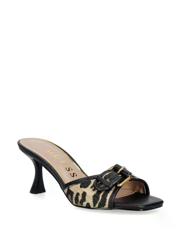Guess Dista Leopard-print Buckle Detail Sandals