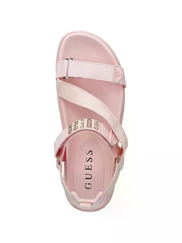Guess Jacquard Logo Platform Sandals