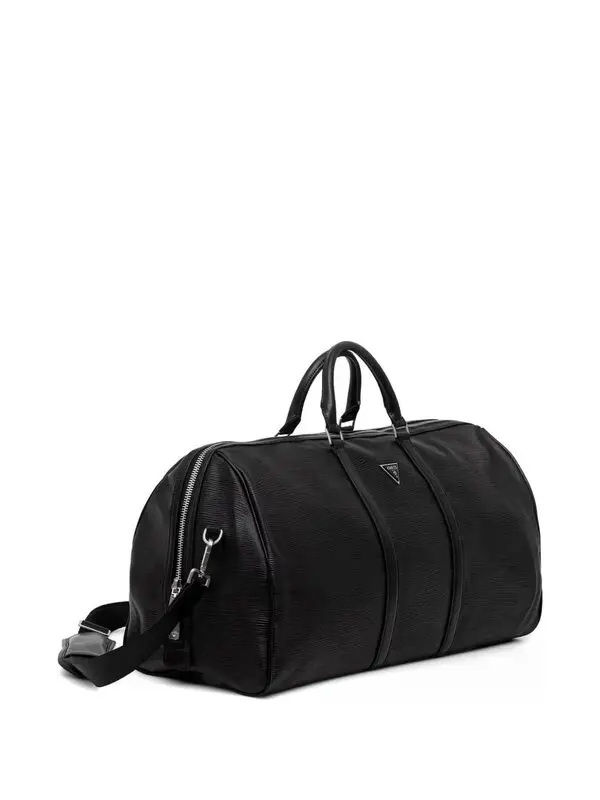 Guess Textured Logo Plaque Holdall