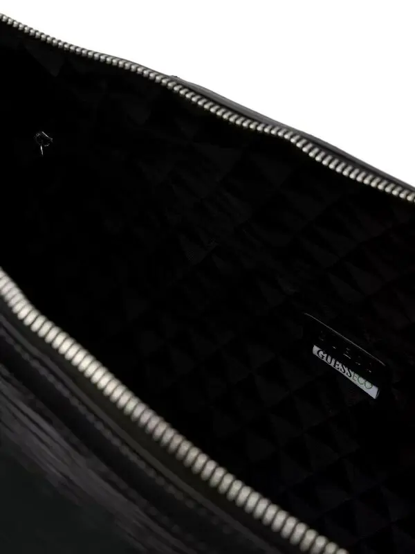 Guess Textured Logo Plaque Holdall