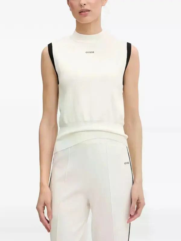 Guess Contrast Trim Tank Top - Neutrals