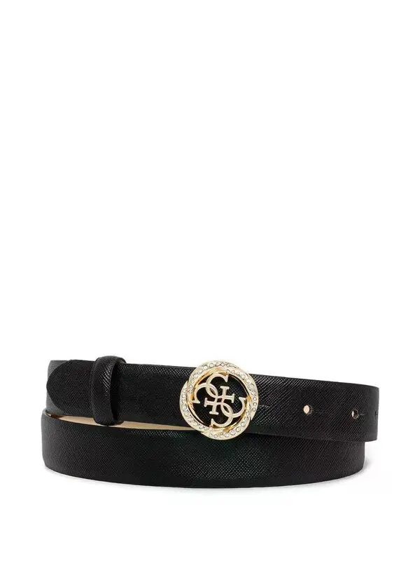 Guess Crystal-embellished Logo Plaque Belt