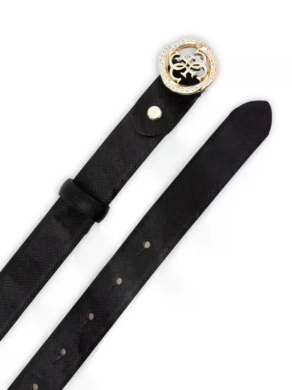 Guess Crystal-embellished Logo Plaque Belt