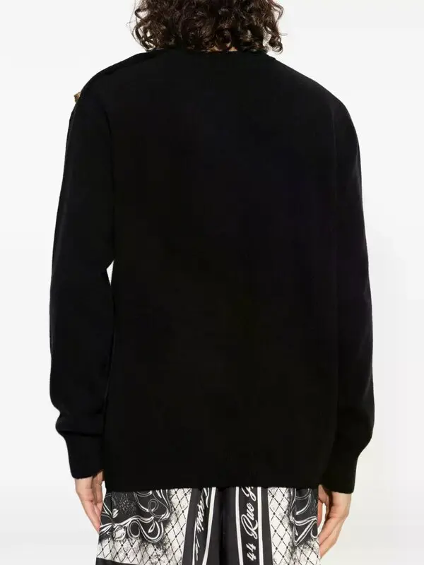 Balmain Button-embellished Shoulder Sweater