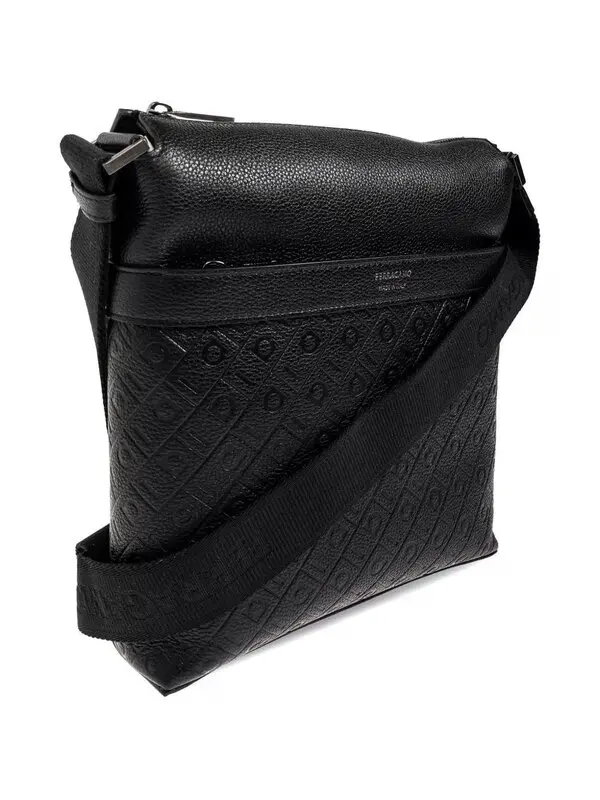 FERRAGAMO Gancini Embossed Leather Tote Bag