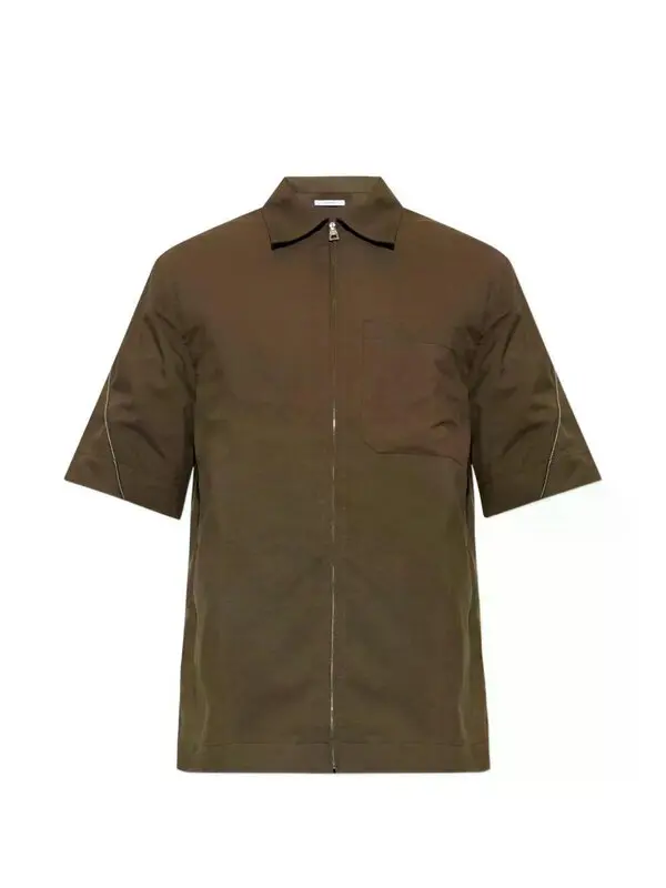 Givenchy Logo-embroidered Zip-up Shirt