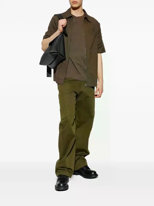 Givenchy Logo-embroidered Zip-up Shirt