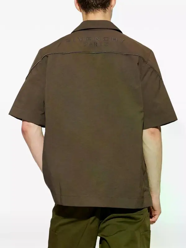 Givenchy Logo-embroidered Zip-up Shirt