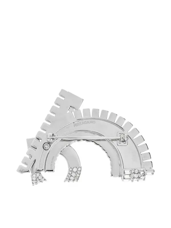 FERRAGAMO Gancini Crystal-embellished Brooch
