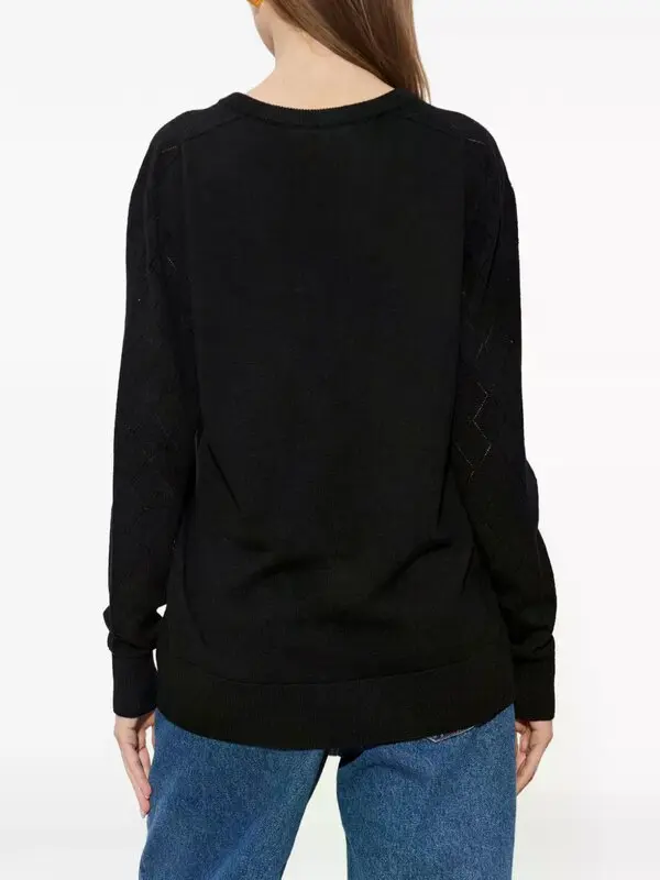 Balmain Diamond-knit V-neck Sweater