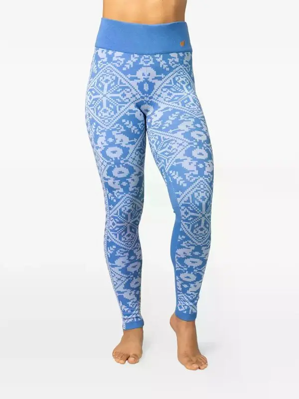 Kari Traa Saga Fair Isle Patterned Base-layer Leggings - Blue