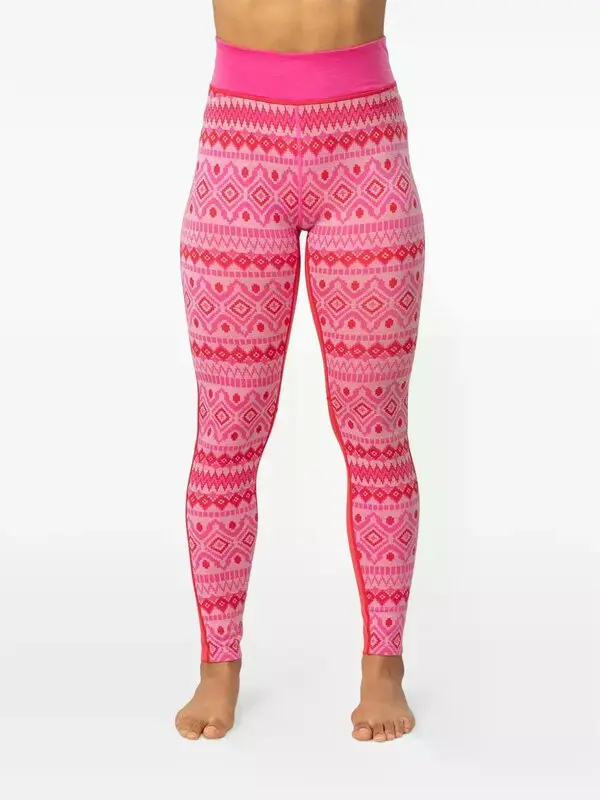 Kari Traa Malia Fair Isle Panelled Leggings - Pink