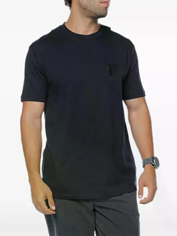 Armani Exchange Logo-patch T-shirt - Blue