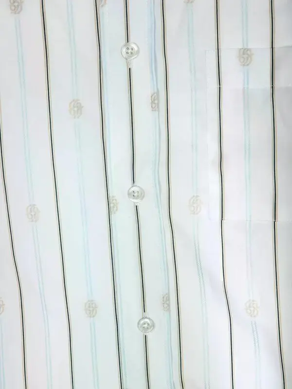 Drole De Monsieur Monogram-embroidered Striped Shirt