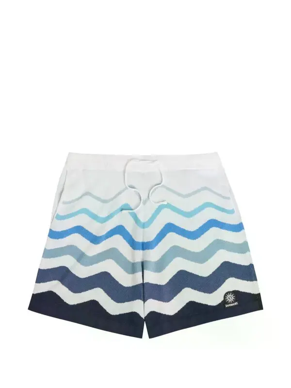 SANDBANKS Chevron-knit Drawstring Track Shorts - White