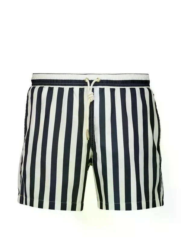 Orlebar Brown Boxer Swim Shorts With Vertical Stripes - Blue