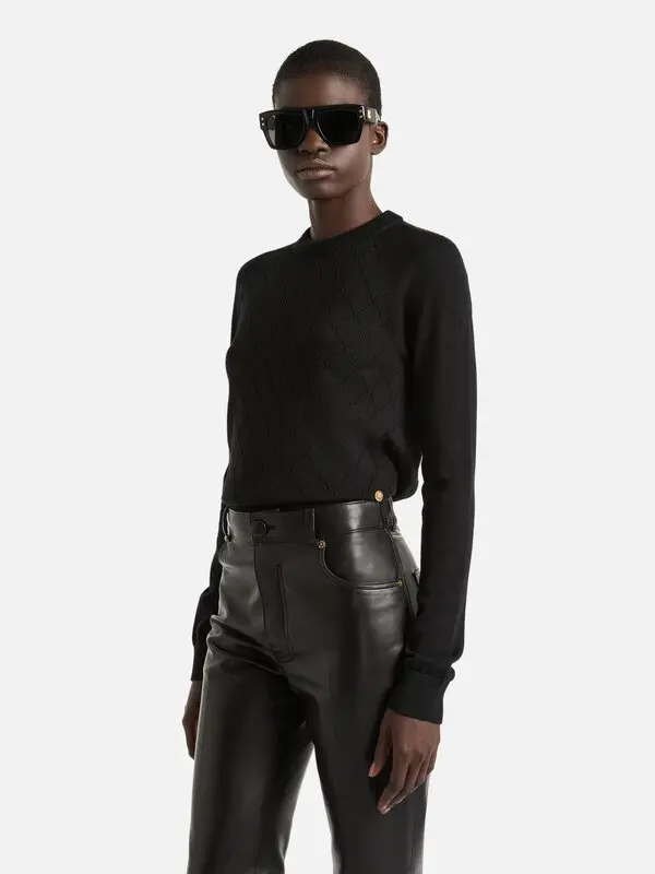 Balmain Knit Jumper With Quilted Effect