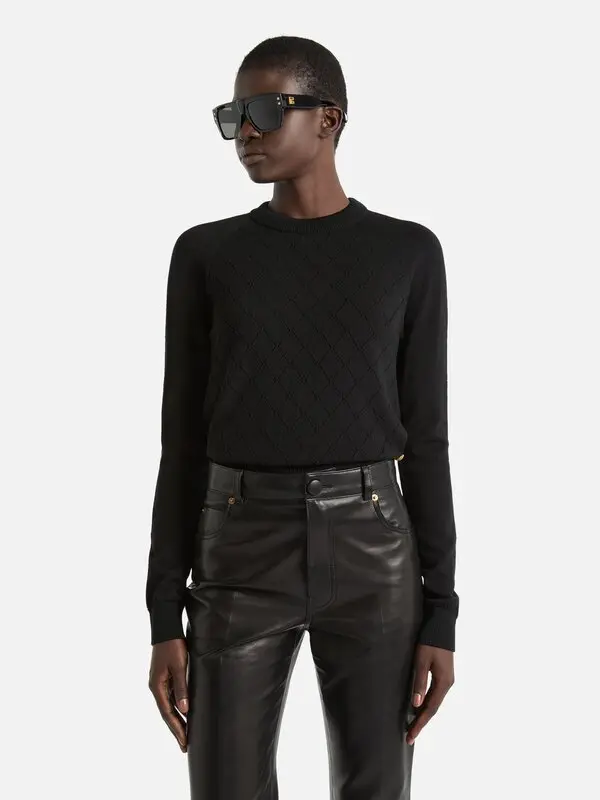 Balmain Knit Jumper With Quilted Effect