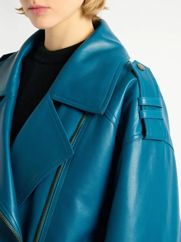 Balmain Lambskin Leather Biker Jacket