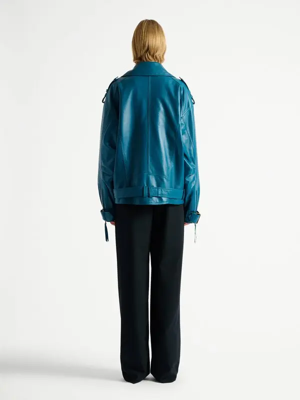 Balmain Lambskin Leather Biker Jacket