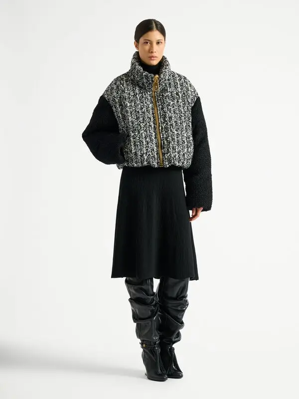 Balmain Two-tone Padded Tweed Jacket
