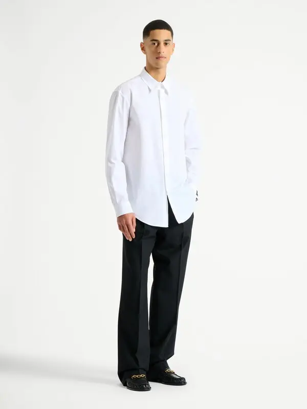 Balmain Shirt In Cotton Poplin - White
