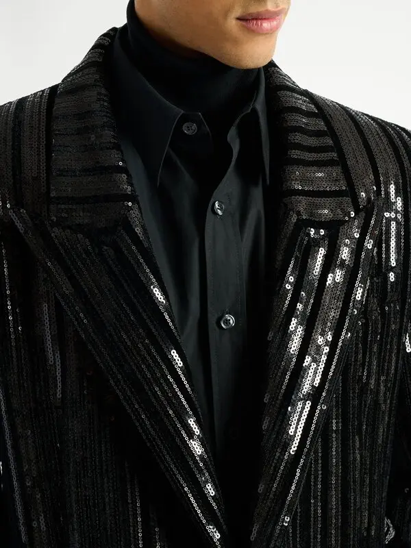 Balmain Cropped Sequin Velvet Jacket