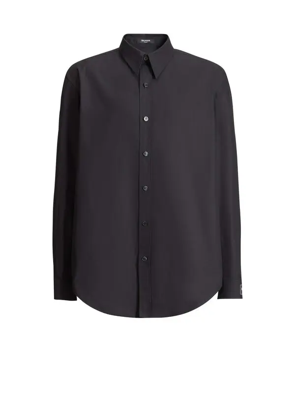 Balmain Paris Shirt In Cotton Poplin - Black