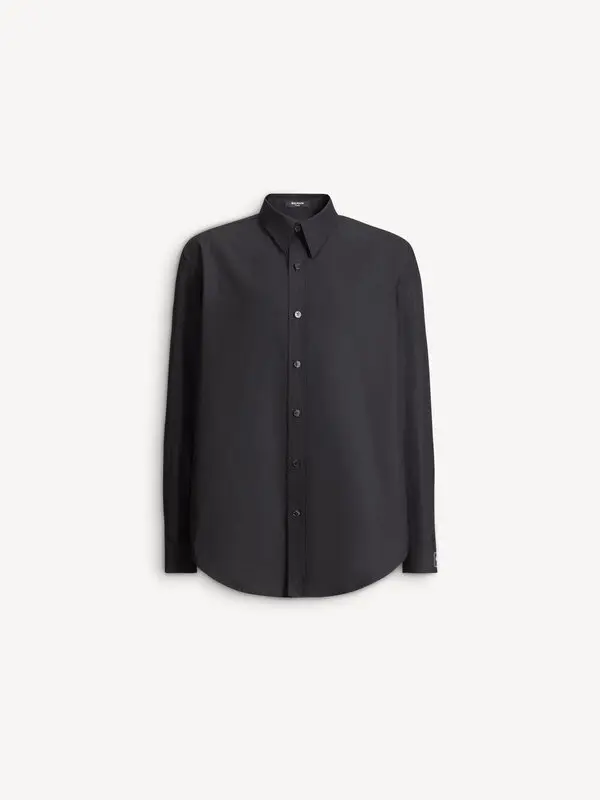 Balmain Shirt In Cotton Poplin - Black