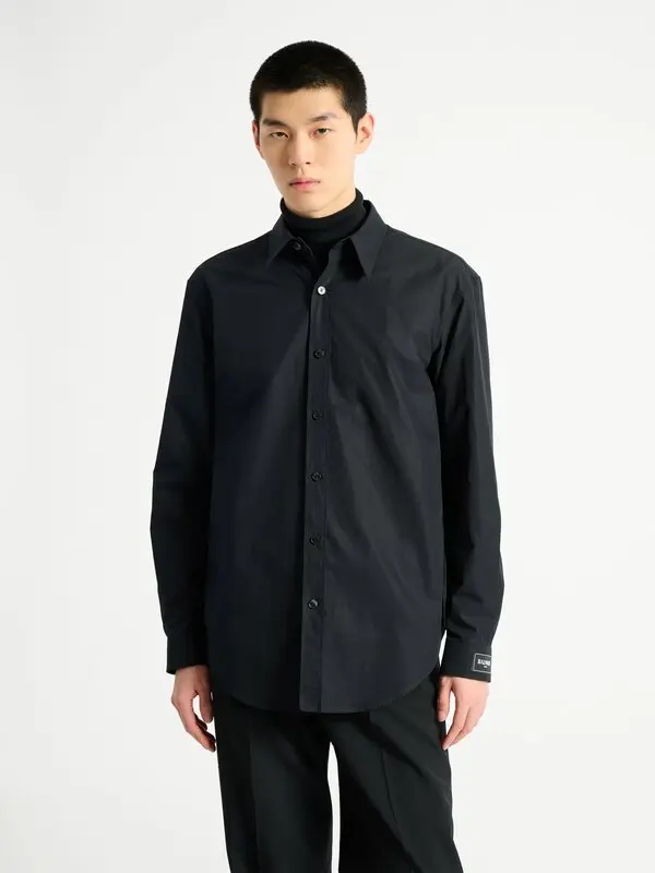 Balmain Shirt In Cotton Poplin - Black