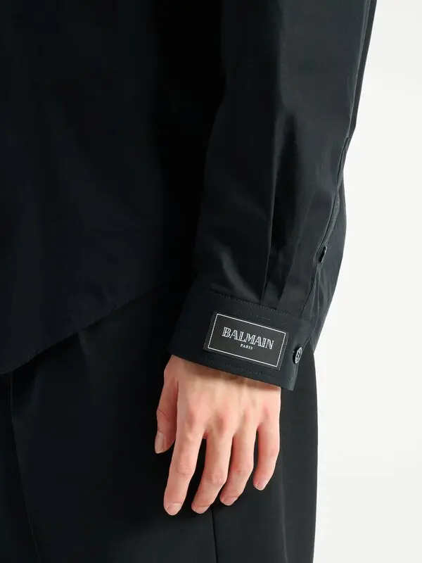 Balmain Shirt In Cotton Poplin - Black