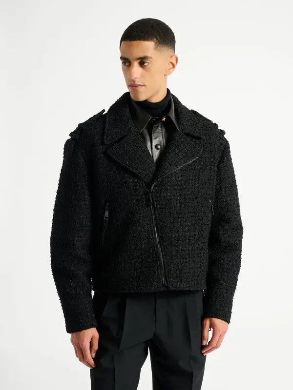 Balmain Tweed Biker Jacket