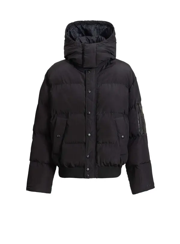 Balmain Padded Nylon And Leather Bomber Jacket