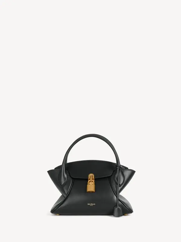 Balmain Small Pulse Day Bag In Smooth Leather - Black