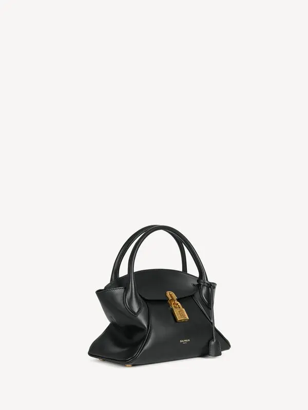 Balmain Small Pulse Day Bag In Smooth Leather - Black