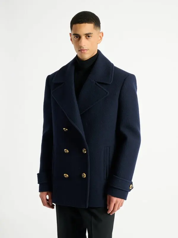 Balmain Boiled Wool Pea Coat