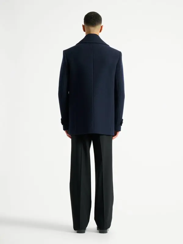 Balmain Boiled Wool Pea Coat