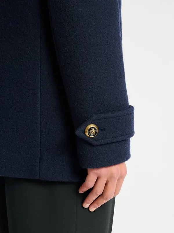 Balmain Boiled Wool Pea Coat