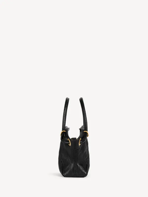 Balmain Small Quilted Lambskin Leather Tote Bag