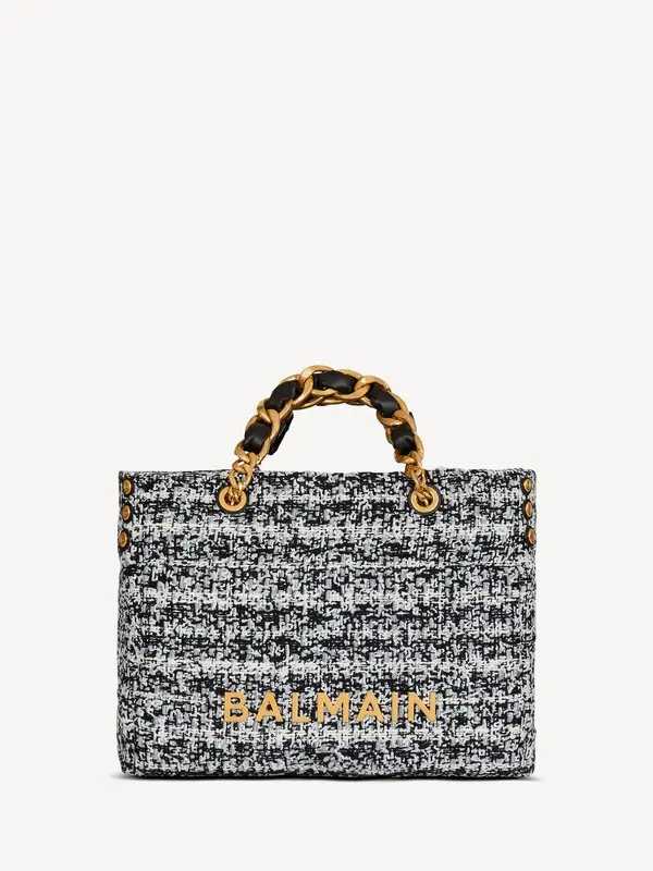Balmain 1945 Soft Tweed Tote Bag
