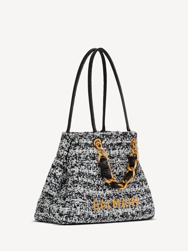 Balmain 1945 Soft Tweed Tote Bag