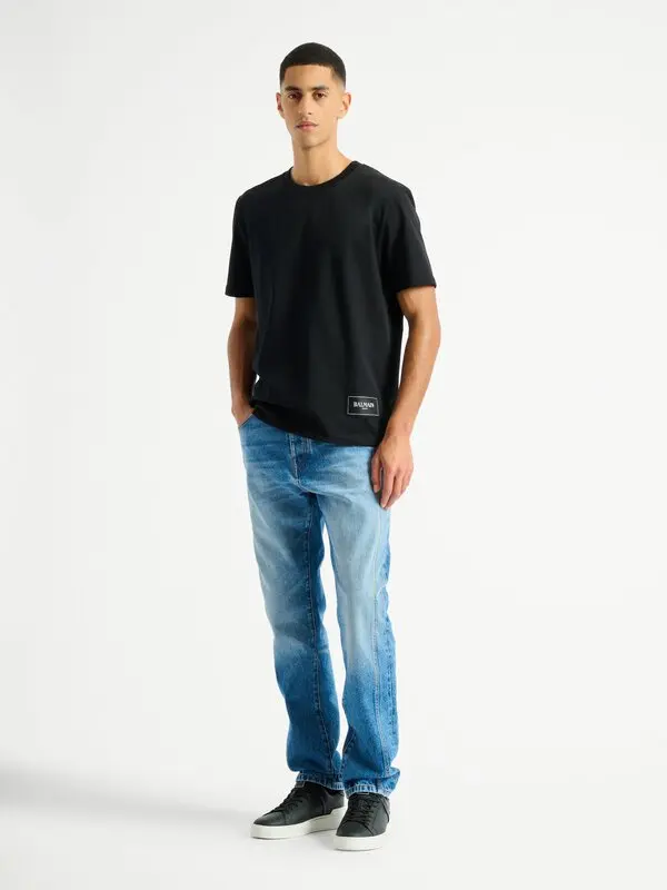 Balmain Straight-leg Faded Denim Jeans