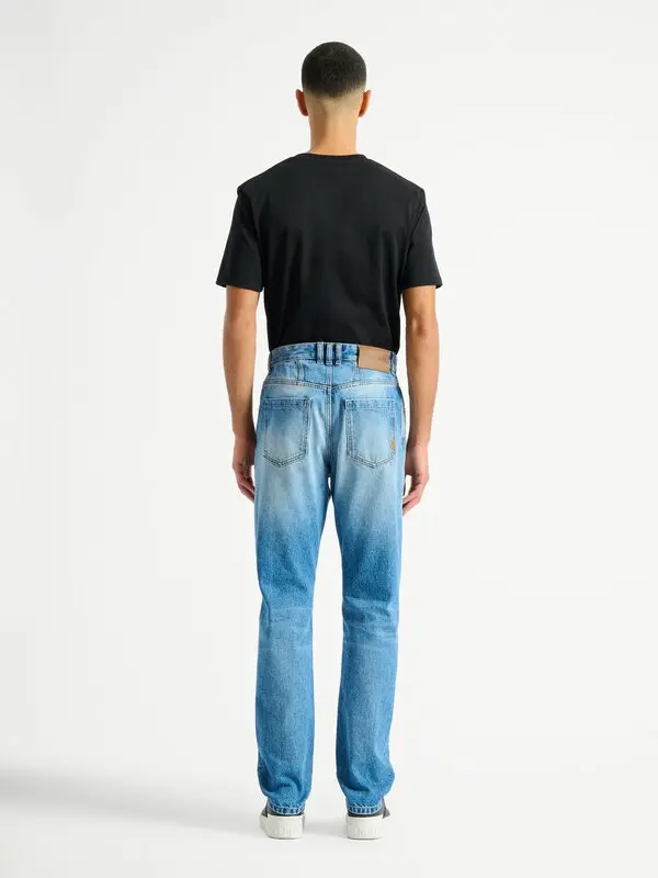 Balmain Straight-leg Faded Denim Jeans