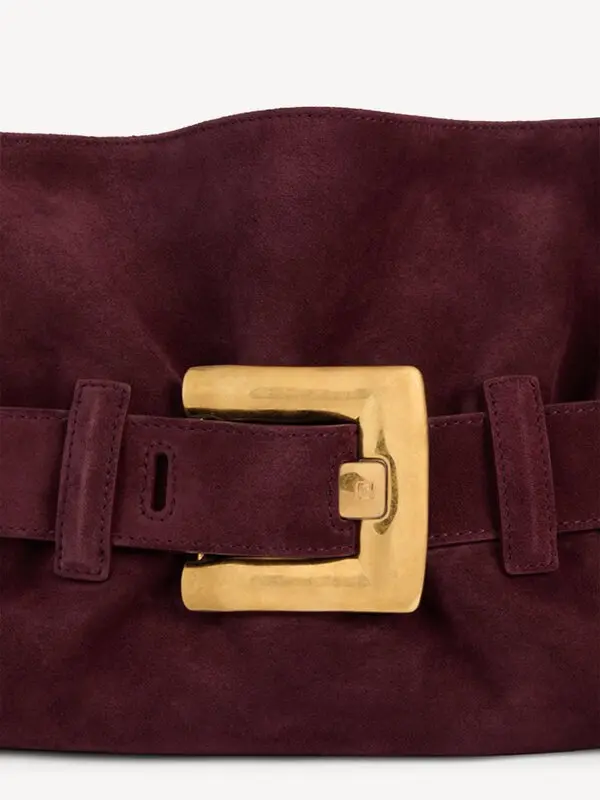 Balmain Medium Anthem Suede Leather Bag - Red