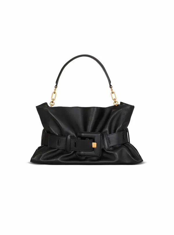 Balmain Medium Anthem Bag In Smooth Leather - Black