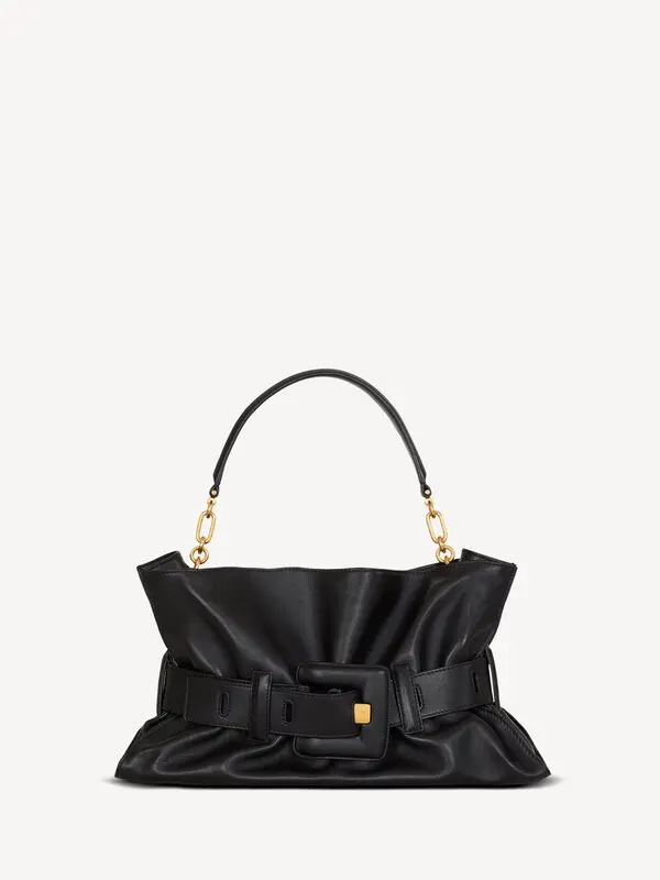Balmain Medium Anthem Bag In Smooth Leather - Black