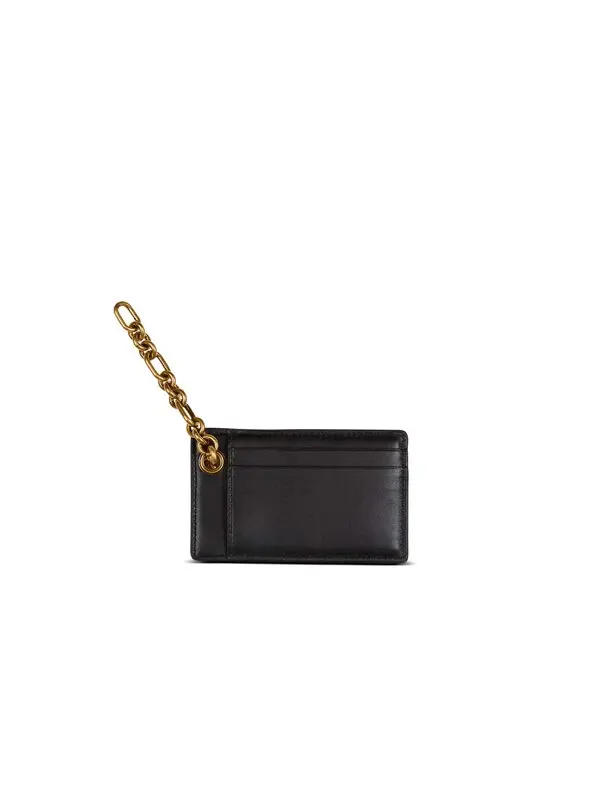 Balmain Pulse Card Holder In Smooth Leather - Black